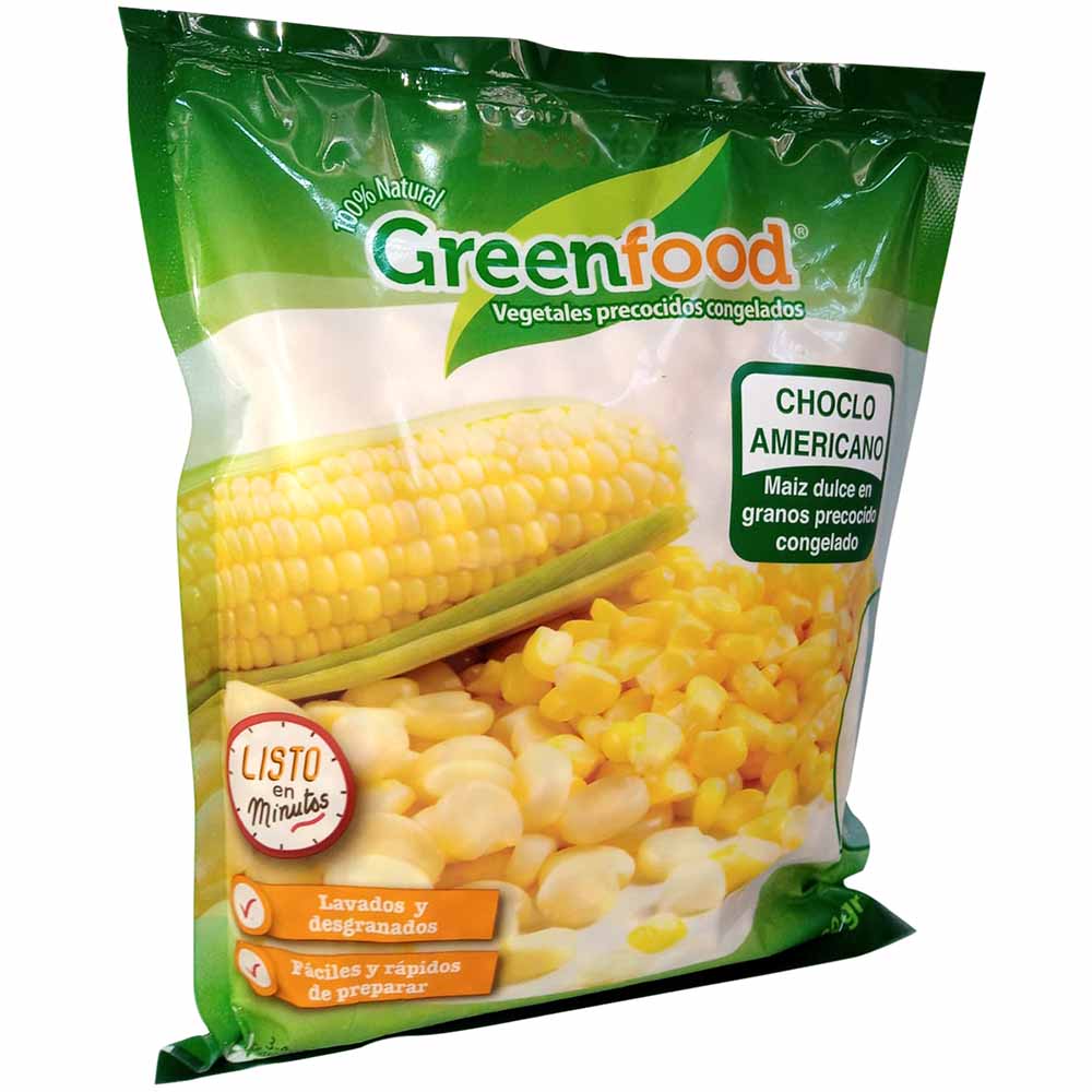 Choclo Americano Precocido Congelado GREEN FOOD Bolsa 400g - Real Plaza
