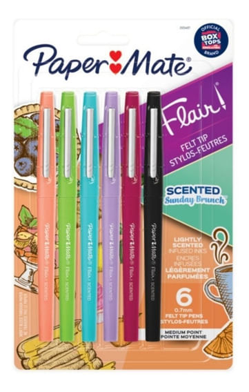 Marcadores Con Aroma Paper Mate Flair X 6 Punta Media - Real Plaza