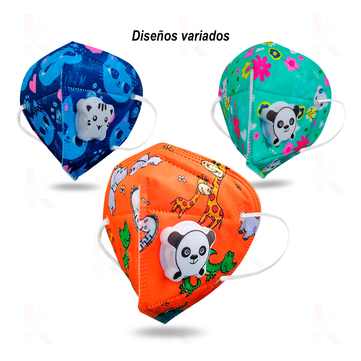 Mascarilla KN95 Niños Multicolor con Filtro 10 unidades - Real Plaza