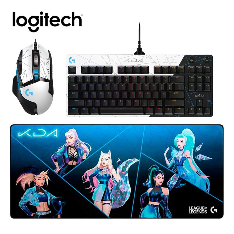 Combo Teclado Pro Keyboard KDA/Mouse G502 KD/A+Pad Logitech - Real Plaza