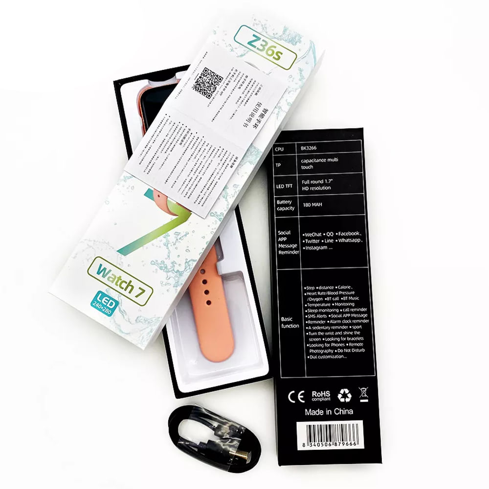 Smart Watch Z36s Serie 7 Color Rosado - Real Plaza