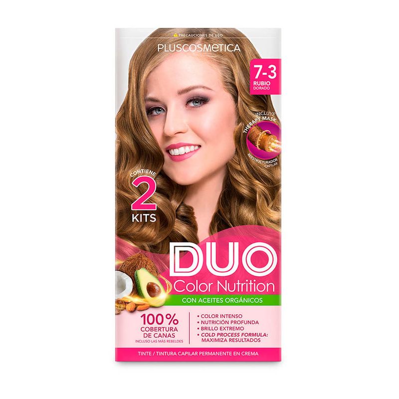 Tinte Duo Color Nutrition Kit # 7.3 Rubio Dorado - Kit 1 UN - Real Plaza