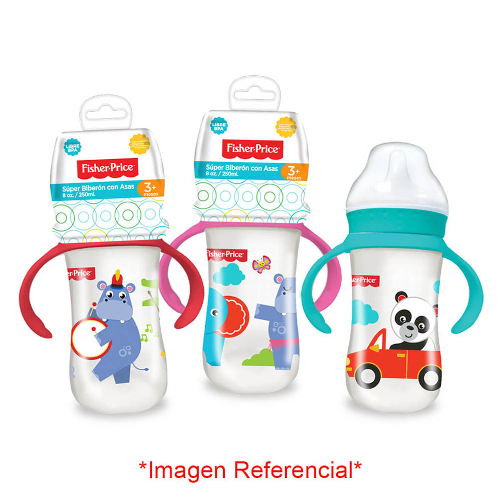 Super Biberón Fisher-Price con Asas - Frasco 8 OZ - Real Plaza