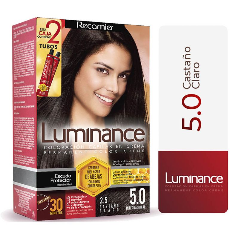 Tinte para Cabello Luminance Castaño Claro 5.0 - Caja 2 Tubos - Real Plaza