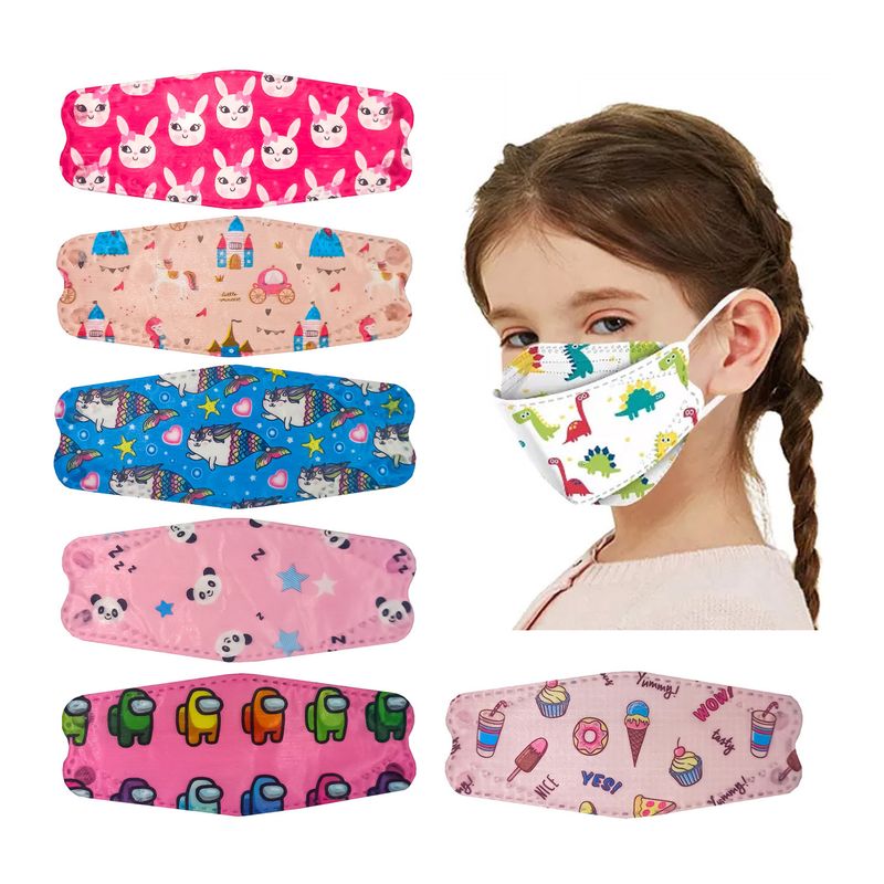 Mascarilla Niños KF94 Fish Shape Pack x10 Unidades Certificadas Modelo Niña - Real Plaza