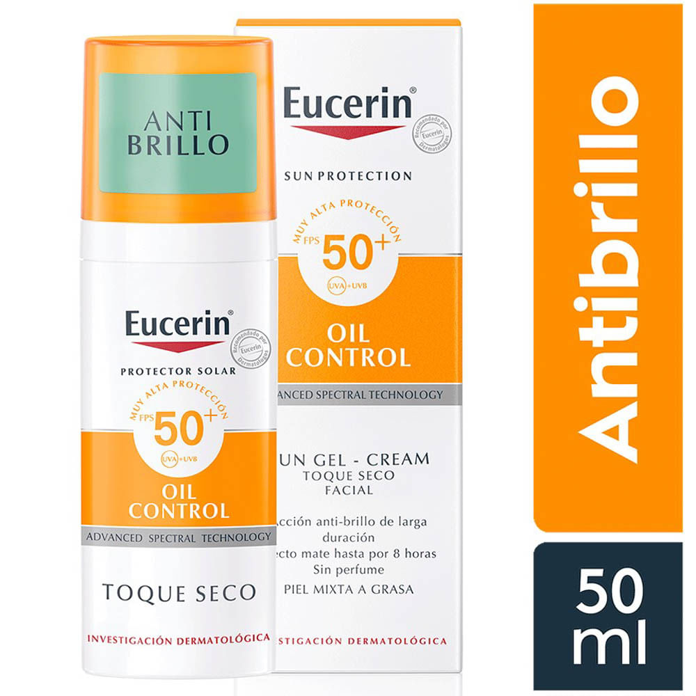 Protector Solar Facial Eucerin Oil Control Toque Seco FPS50+ - Frasco ...