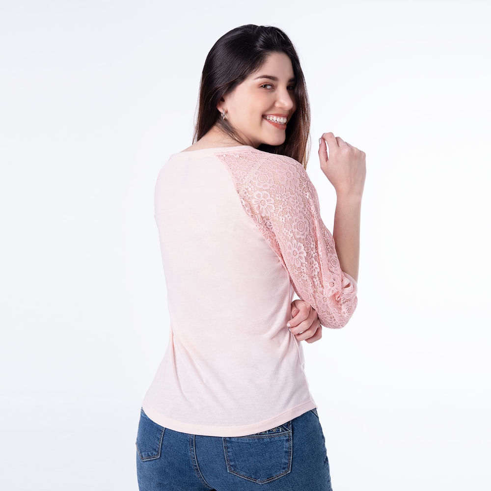 Polo Moda Jersey Pionier Diandry Mg 3/4 Rosado S - Real Plaza