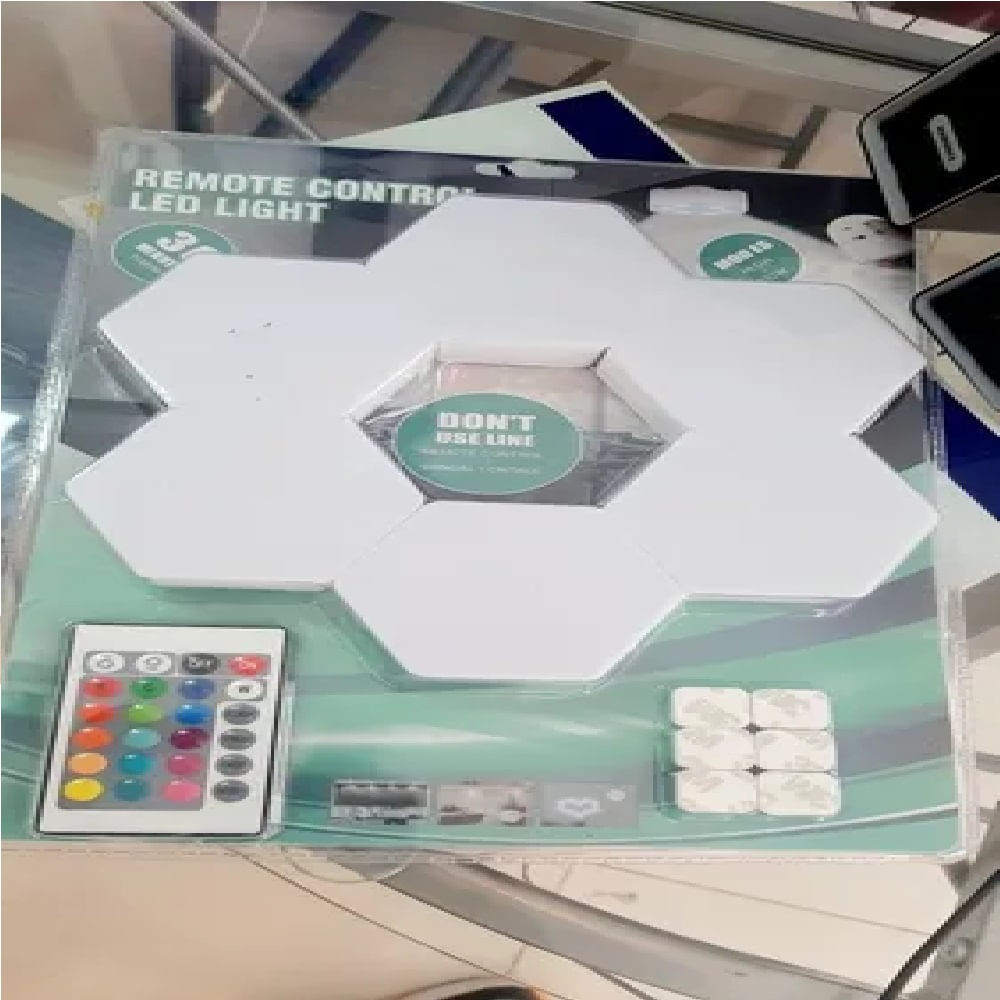 Luz LED hexagonal 6 piezas - Real Plaza
