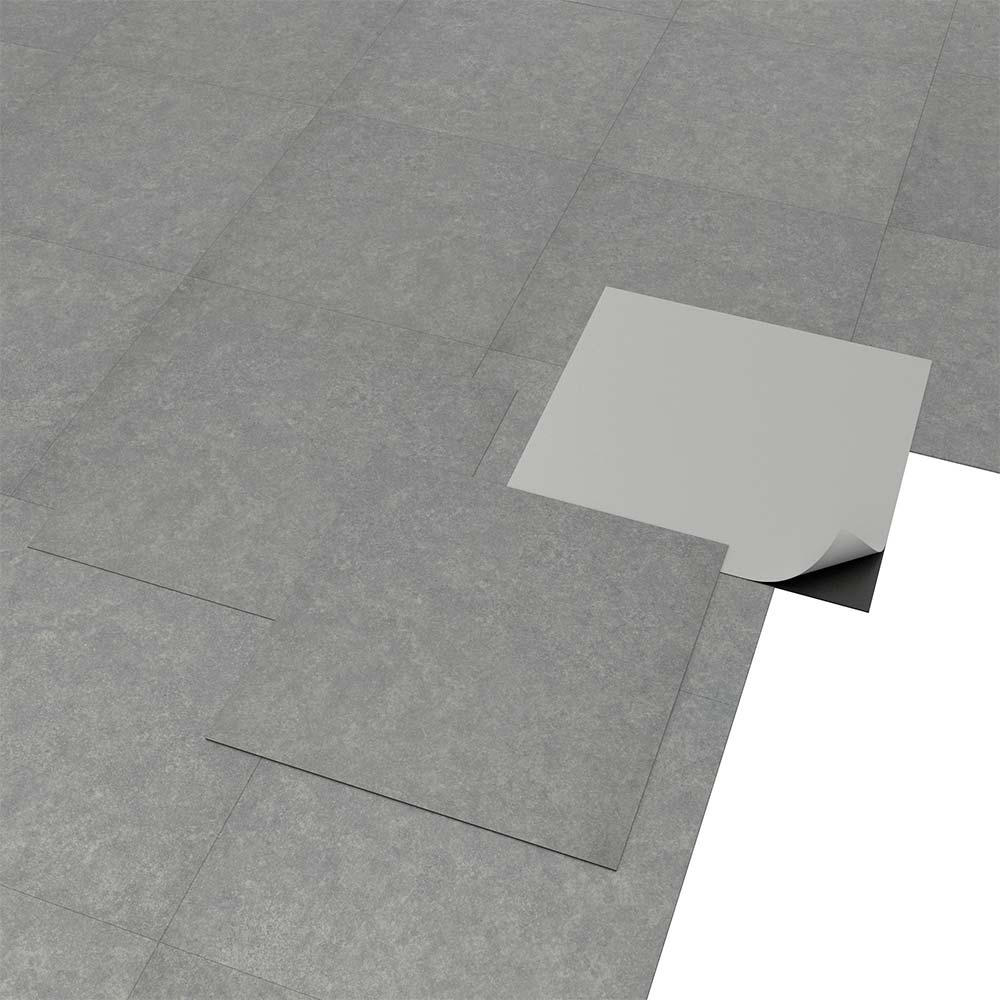 Baldosa PVC Autoadhesivo kamet gris 30x30cm 2.04m2 - Real Plaza