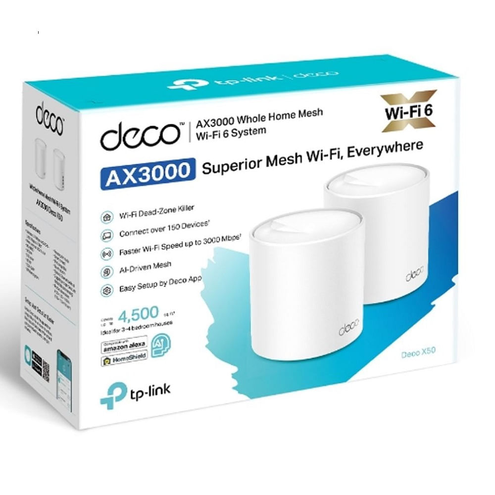 Sistema Wi-Fi Mesh TP-Link Deco X50 (2-Pack) AX3000 - Real Plaza