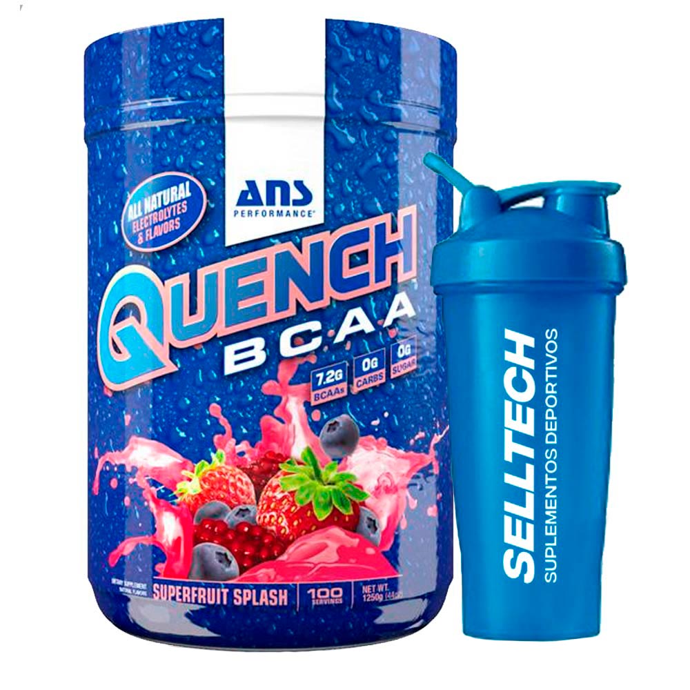 Aminoácidos Ans Quench Bcaa 100 Servicios Superfruit + Shaker - Real Plaza