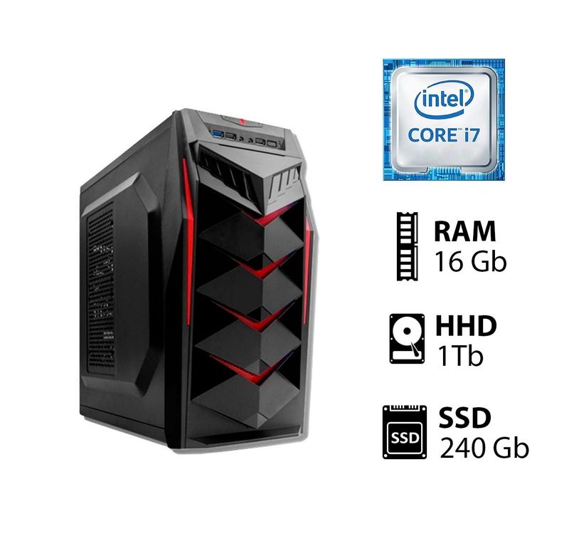 Computadora PC Intel Core i7 3.4 Ghz RAM 16GB Disco Duro 1TB + SSD ...
