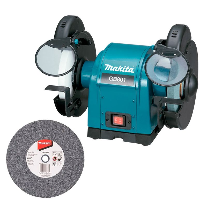 Esmeril Banco Makita GB801 550w + Rueda Abrasiva - Real Plaza