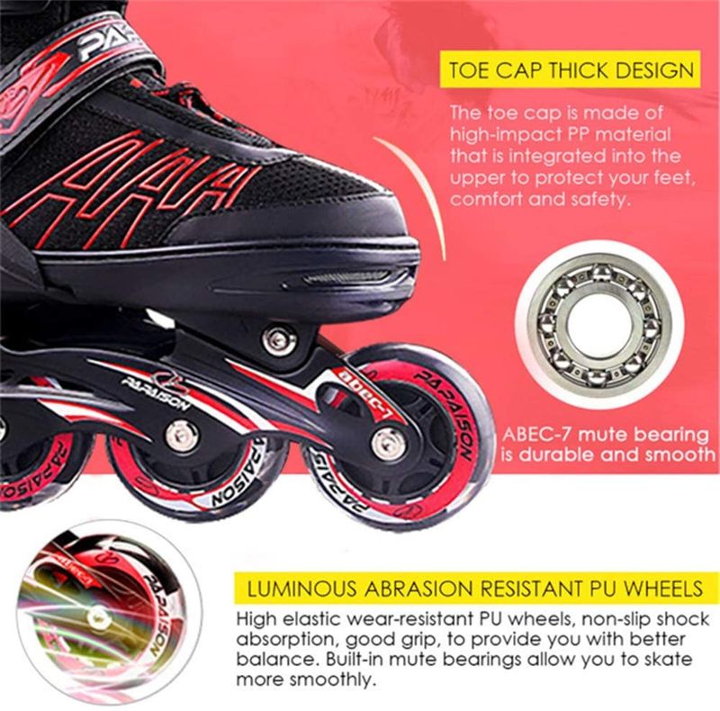 Patines Lineales Tallas 37-39 Papaison XZY-301 - Rojo - Real Plaza