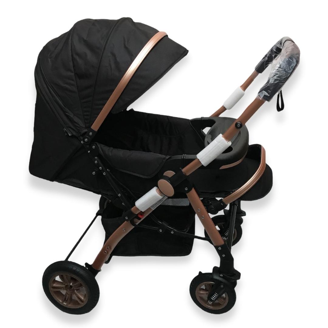 Coche Cuna Beautiful Luxury Gold Negro - Real Plaza