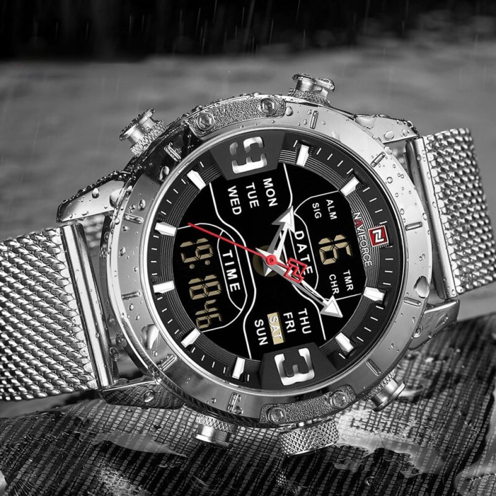 Reloj Casual NAVIFORCE 9153 Plateado Análogo-Digital - Real Plaza