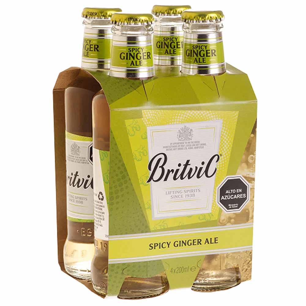 Ginger Ale BRITVIC Botella 200ml Paquete 4un - Real Plaza