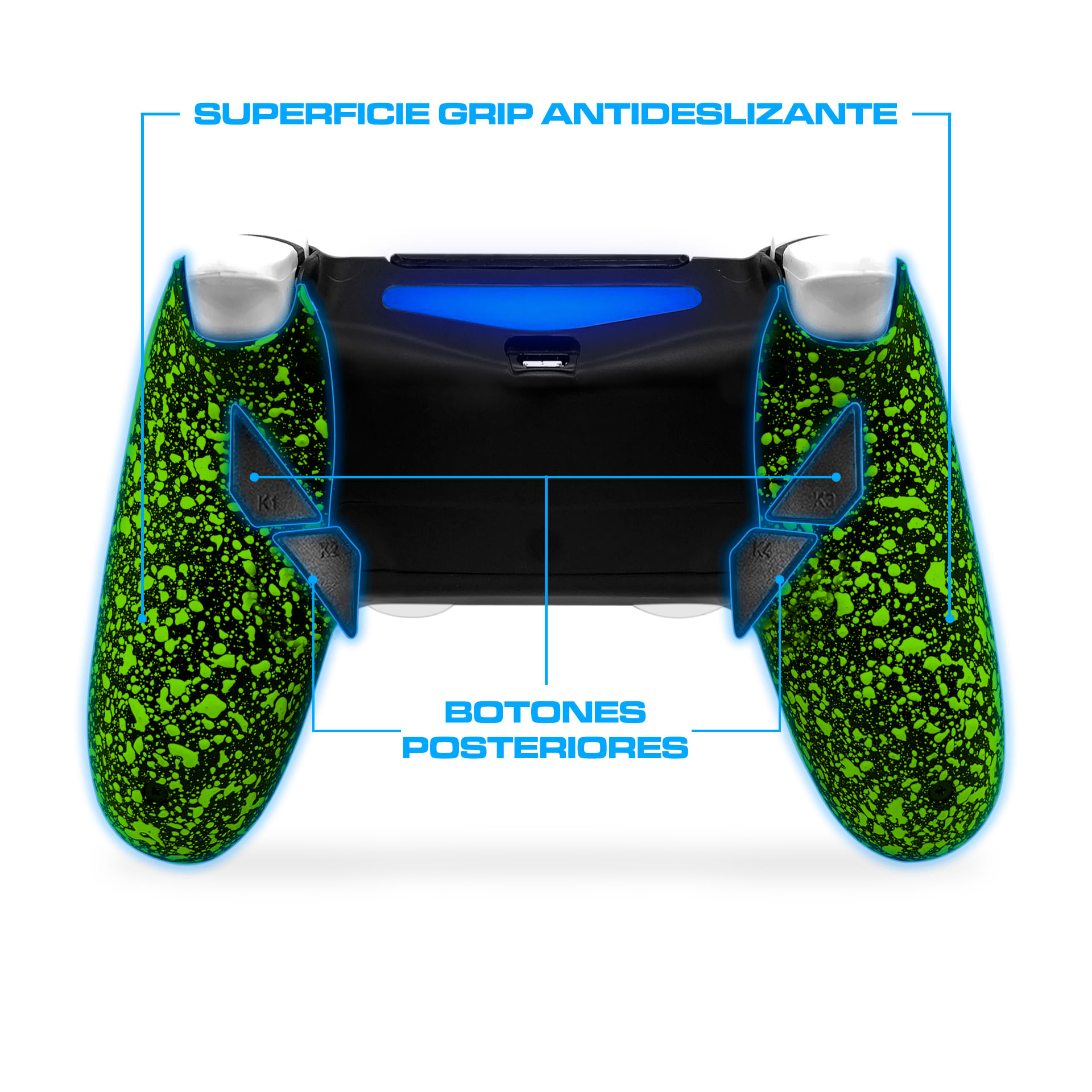 Mando Ps4 Personalizado Red Dead + Scuf 4 Botones Grip Verde - Real Plaza