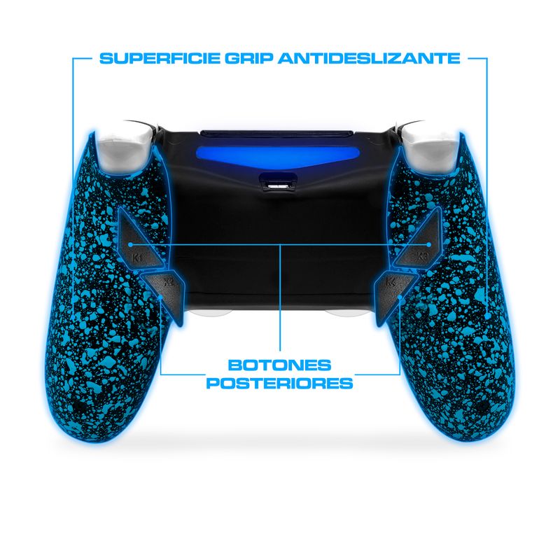 Mando Ps4 Personalizado Galaxy + Scuf 4 Botones Grip Azul - Real Plaza