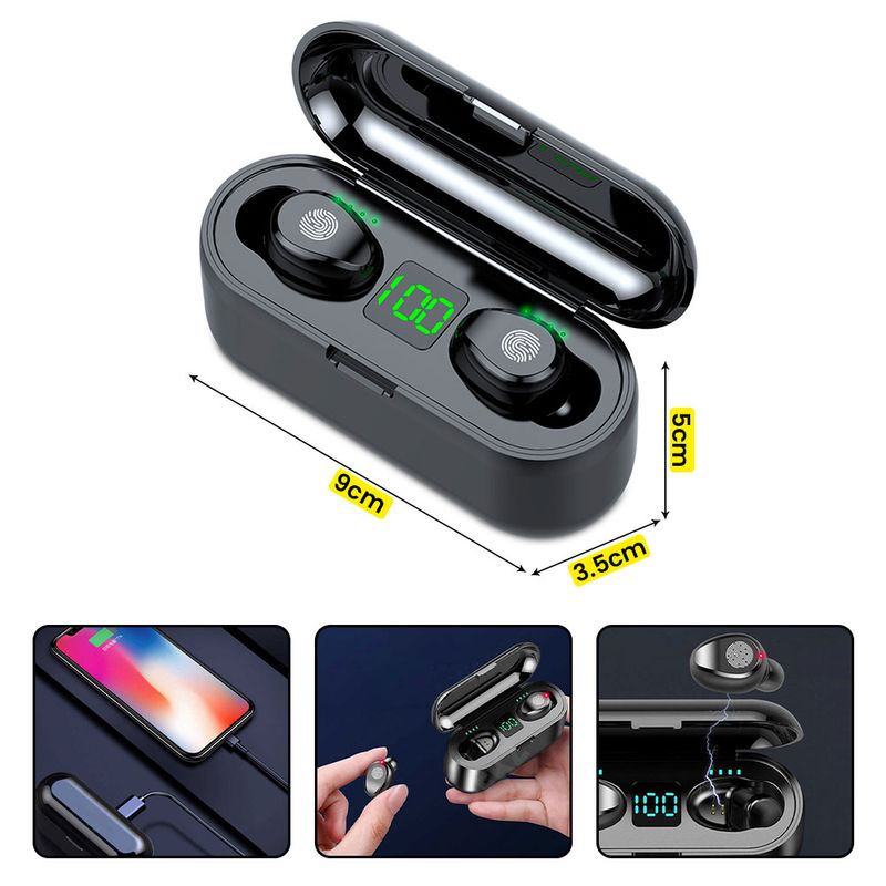 Audífonos Bluetooth F9 TWS 5.1 - Real Plaza