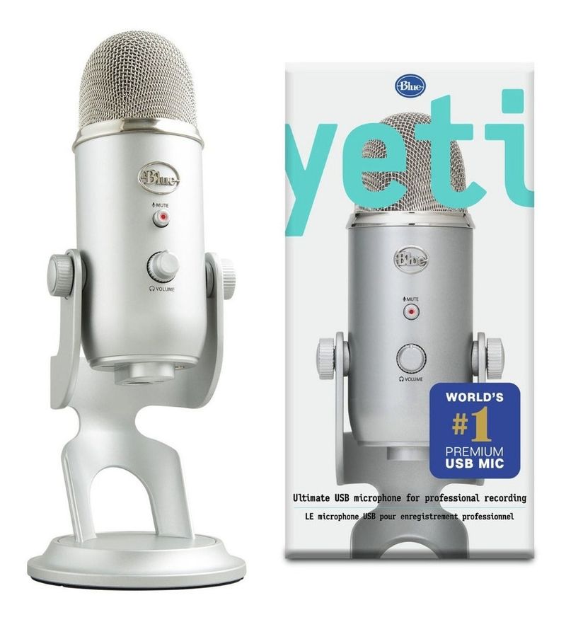 Microfono Blue Yeti Silver USB Plug and Play / 4 patrones polares ...