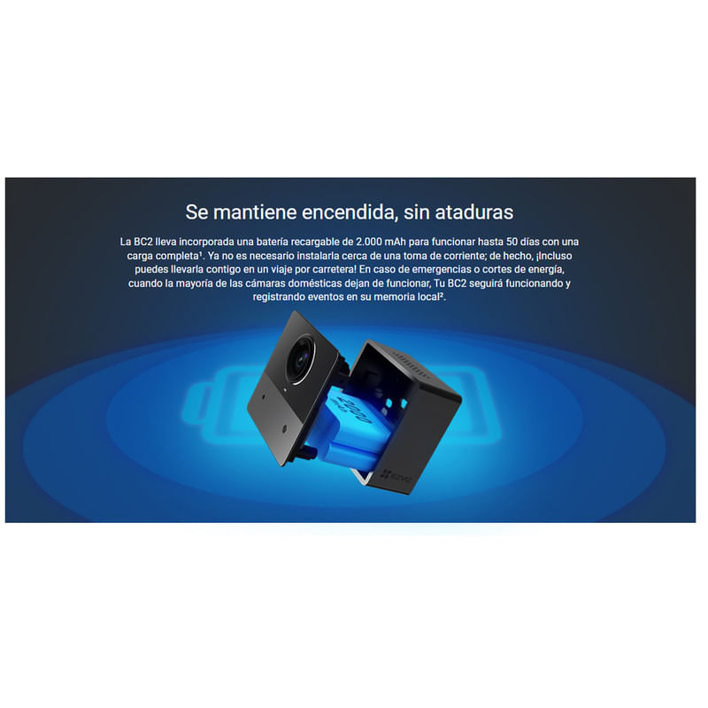 Cámara Seguridad Ezviz Inteligente Wifi Bc2 Bateria Inalambrico Sd 64Gb ...