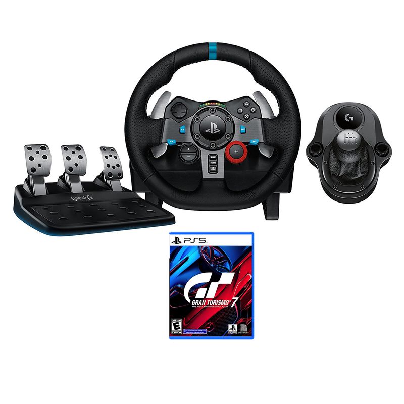 Timón Logitech G29 + Palanca de cambio + Gran Turismo 7 Ps5 - Real Plaza