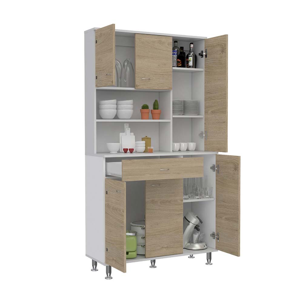 Mueble Alacena de Cocina Kitchen 90cm Melamina Blanco/Rovere Tuhome ...