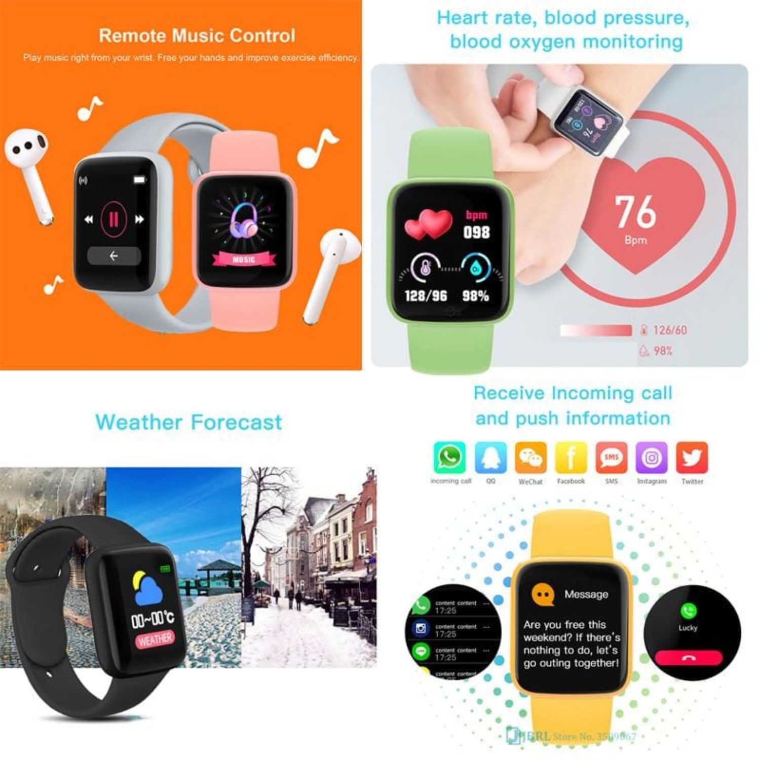 Reloj Inteligente Profesional D20 Pro Celeste - Real Plaza