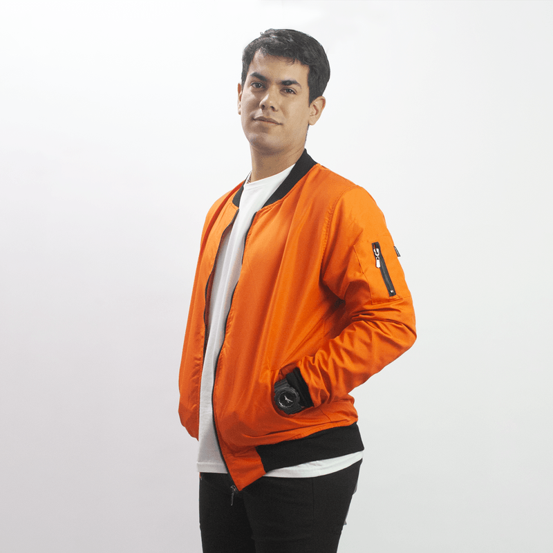 Casaca Dexmen Bomber Jacket Naranja Talla S - Real Plaza