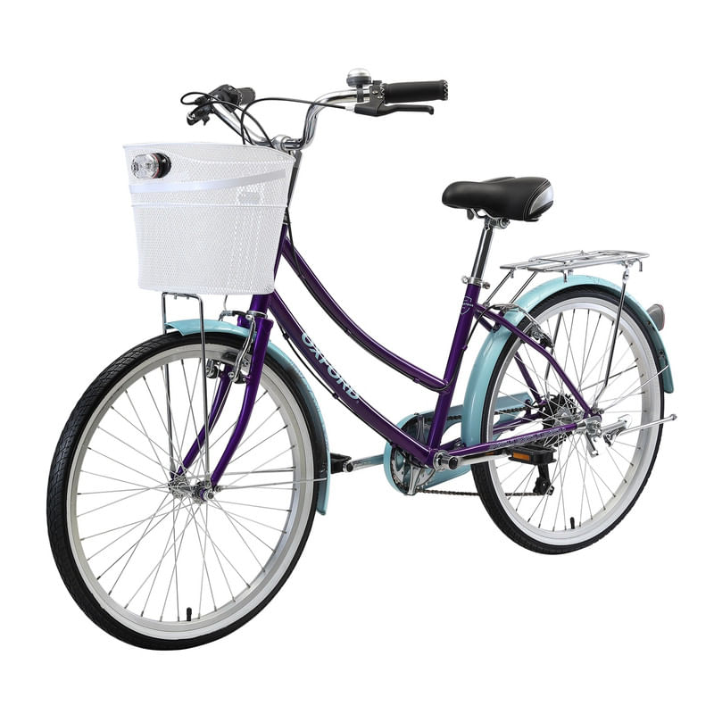 Bicicleta Oxford Cyclotour Aro 24 6V Morado/Verde - Real Plaza