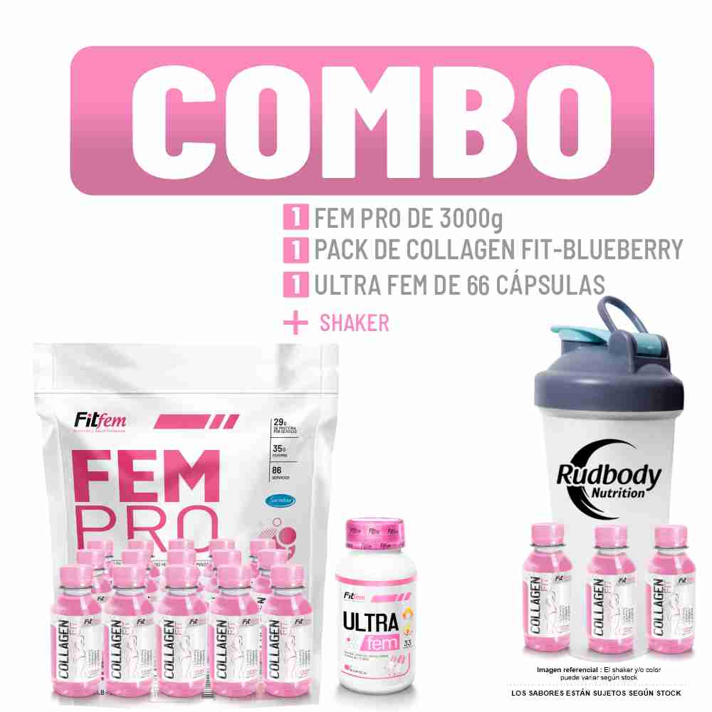 Combo Fitfem - Fem Pro 3000gr Fresa + Ultra Fem Frasco De 66 Caps ...