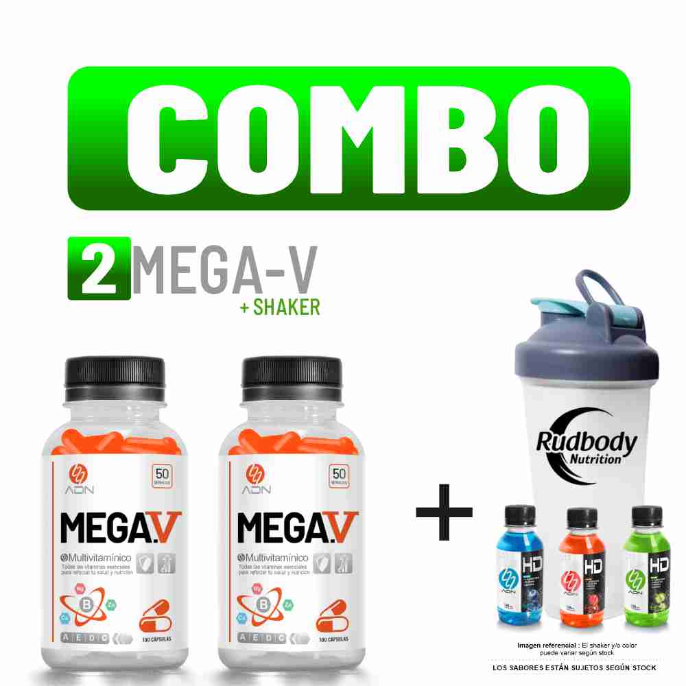 Combo Adn Nutrition - 2 Mega.V 100 Caps + Shaker - Real Plaza