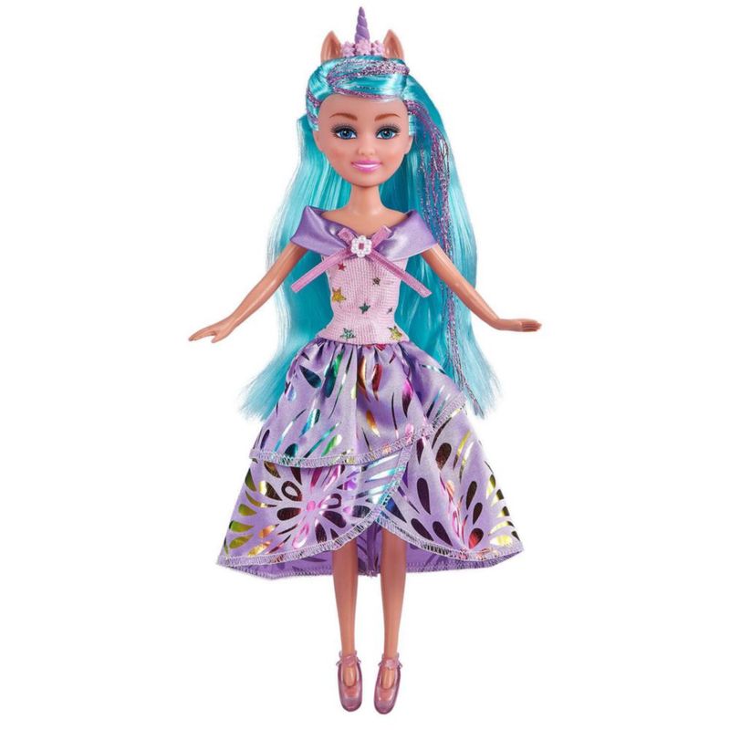 Muñeca Sparkle Girlz Unicorn Princess Azul 10.5" - Real Plaza