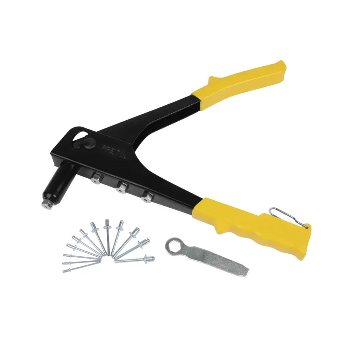 Remachadora manual de 10" Pretul 22851 con 4 boquillas con remaches ...