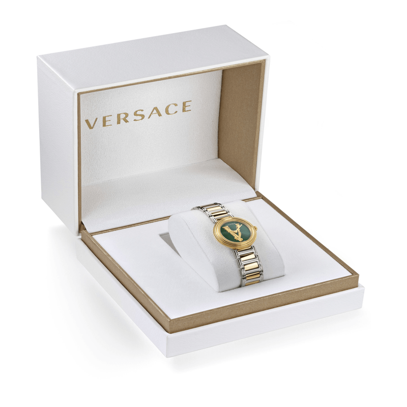 Reloj Versace VET300821 Mini Virtus para Mujeres Color Ip Oro Amarillo - Real Plaza