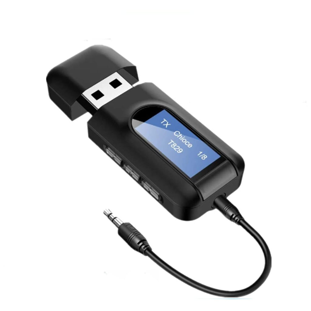 Adaptador Bluetooth 5.0 Emisor Receptor Smart Tv Pc 2 en 1 Pantalla LCD ...