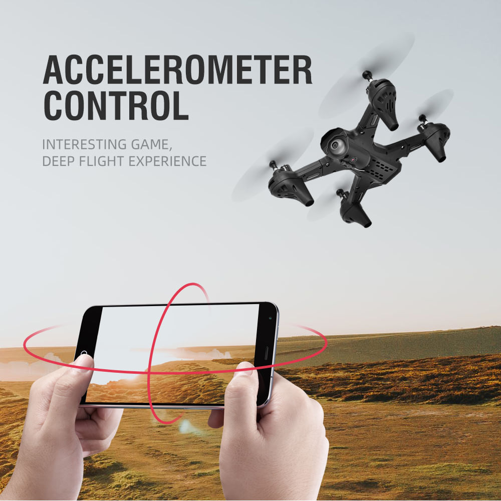 Drone RC con c mara doble 1080P RC RM12861B-4-3 Negro - Real Plaza