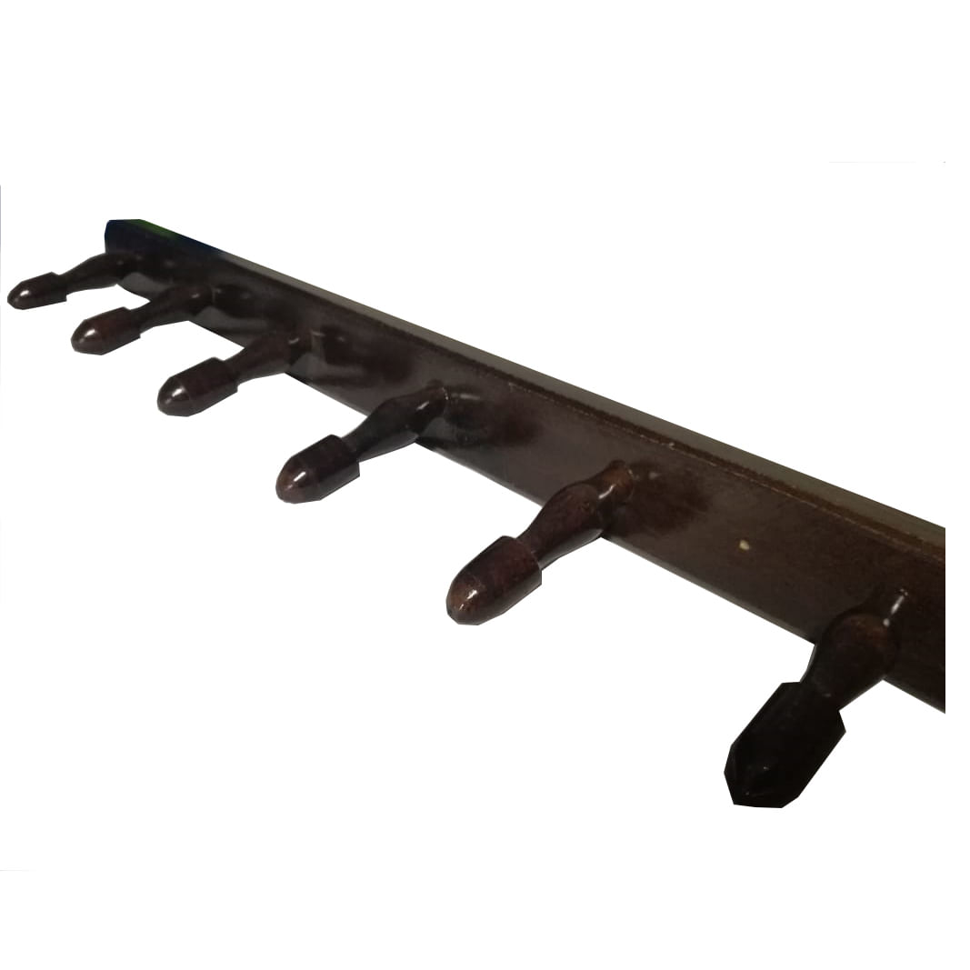 Perchero Horizontal 6 Ganchos en Madera Caoba - Real Plaza