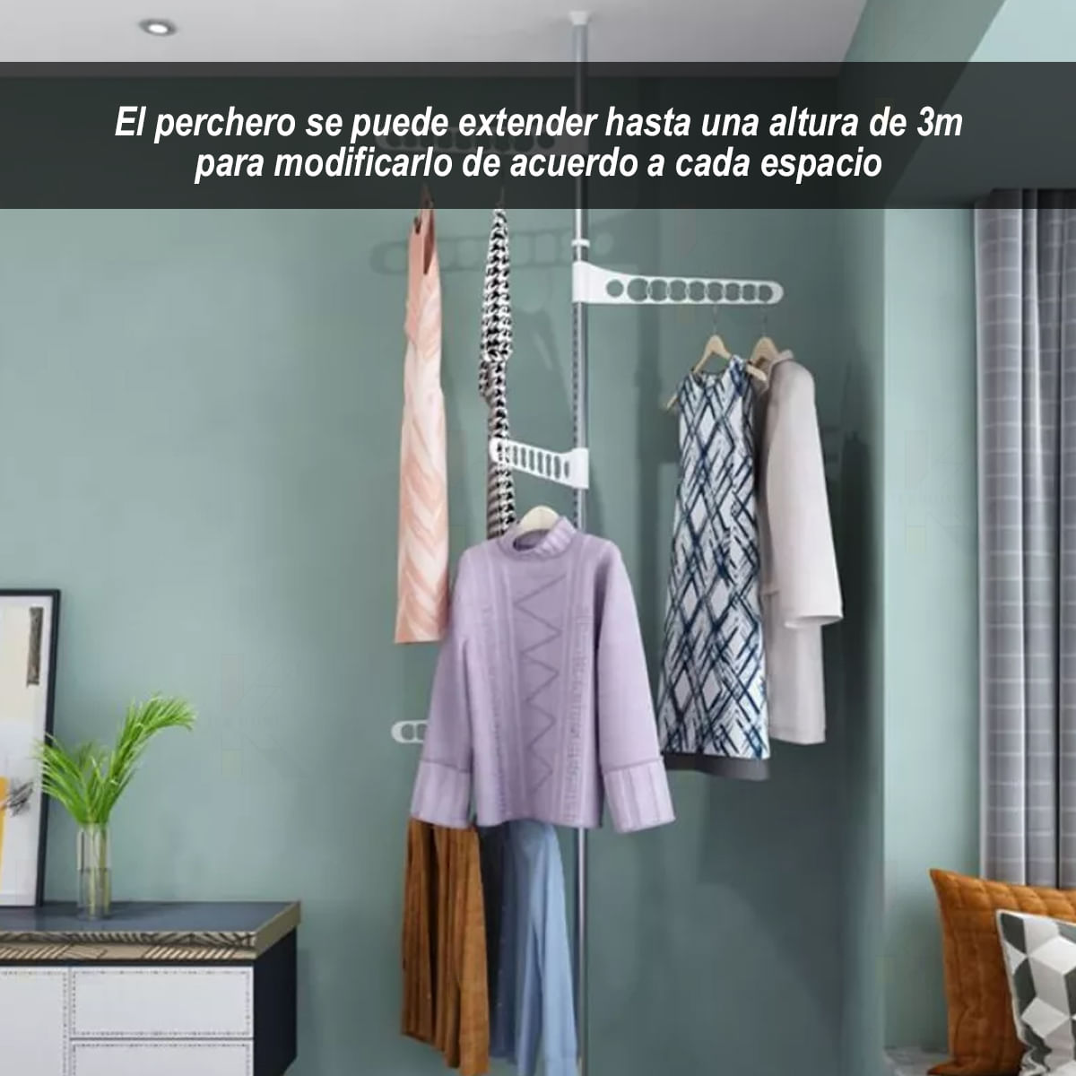 Perchero Plegable de 4 Niveles ajustable de Suelo - Real Plaza