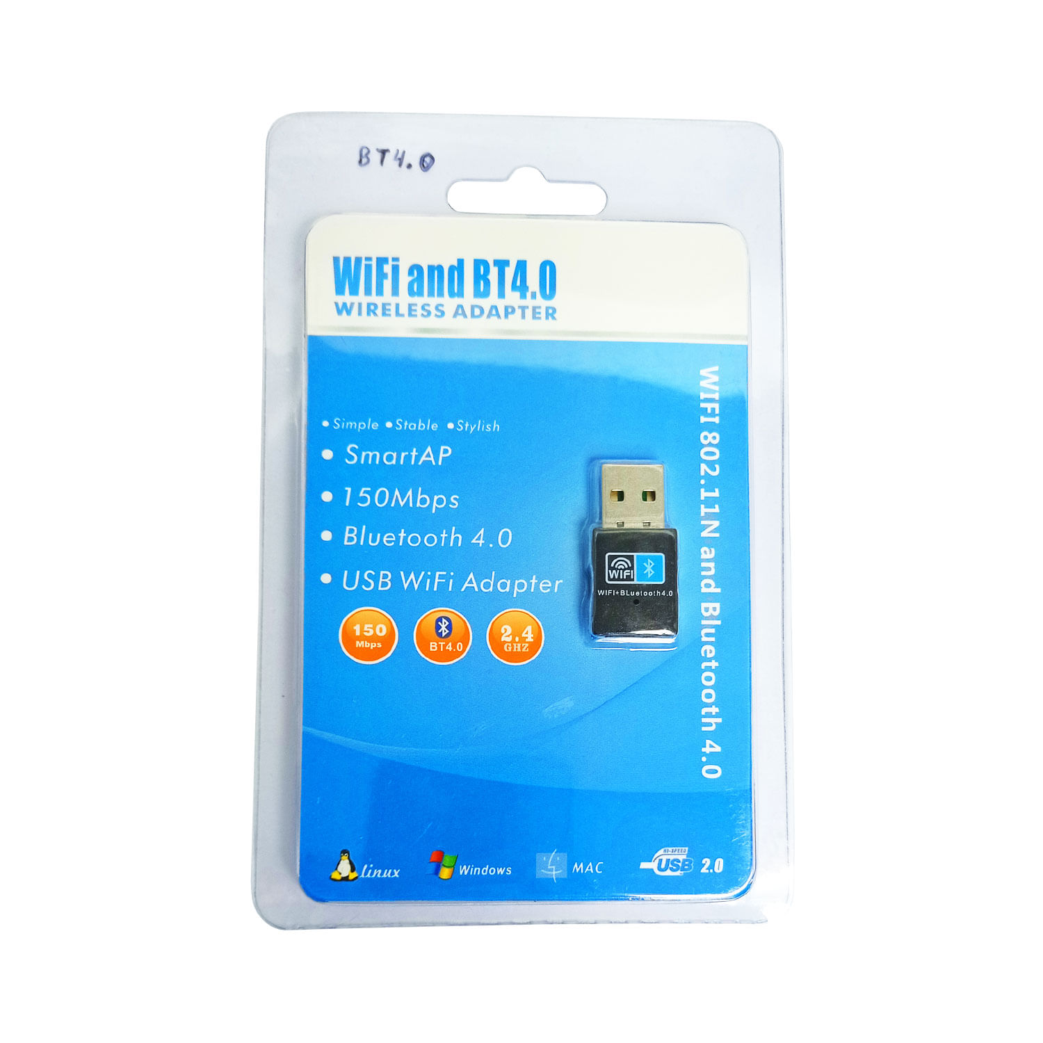 Adaptador USB Bluetooth 4.0 y Wifi – 1500Mbps/Smartap BT4.0 - Real Plaza