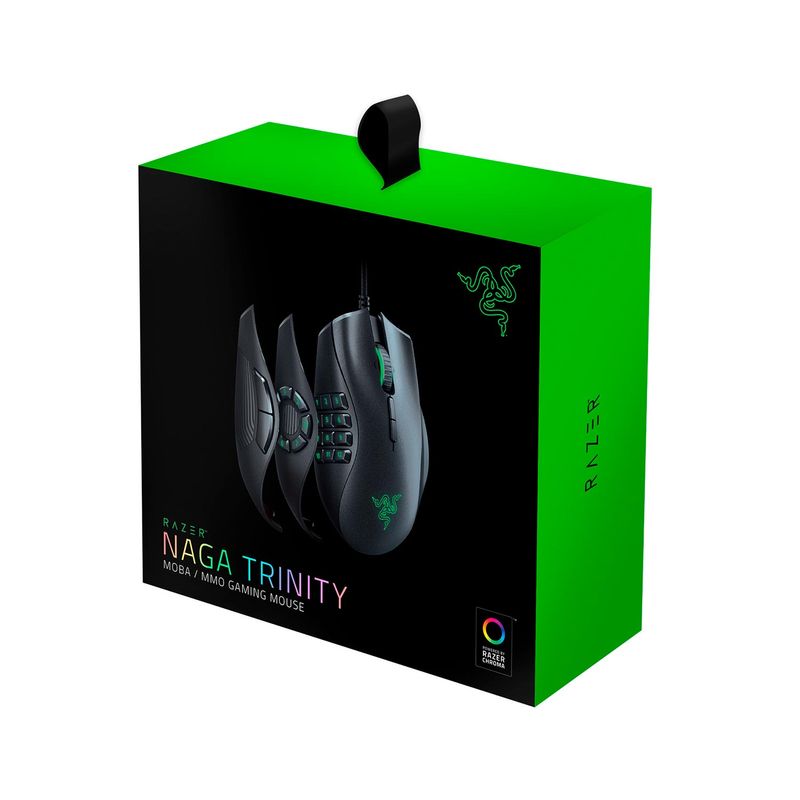 Mouse Gamer Razer Naga Trinity Mmo Moba 16K Dpi Chroma Black - Real Plaza