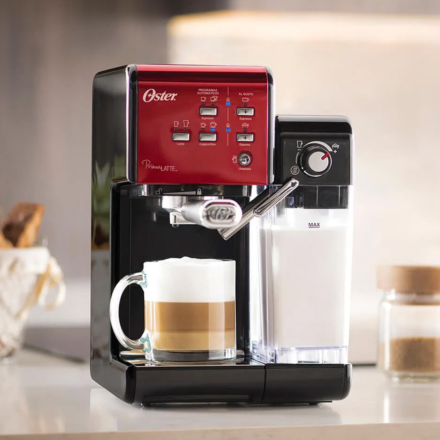 Cafetera PrimaLatte Oster BVSTEM6701R Automática 19 Bares Rojo - Real Plaza