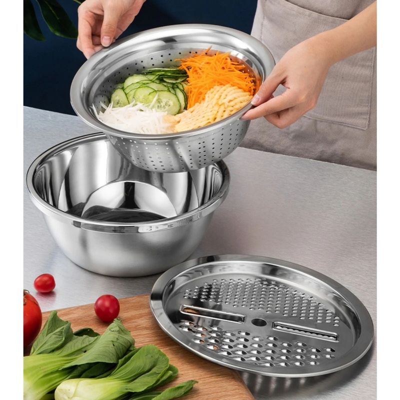 Bowls Rallador Colador Escurridor Picador Set de 3 piezas + Set de ...