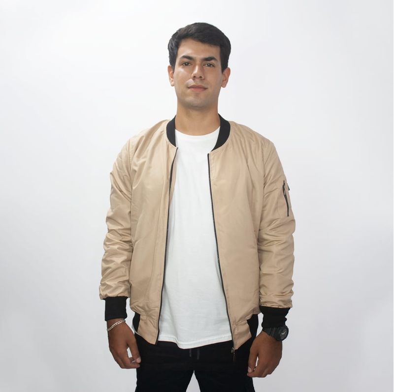 Casaca Dexmen Bomber Jacket Beige Talla L - Real Plaza