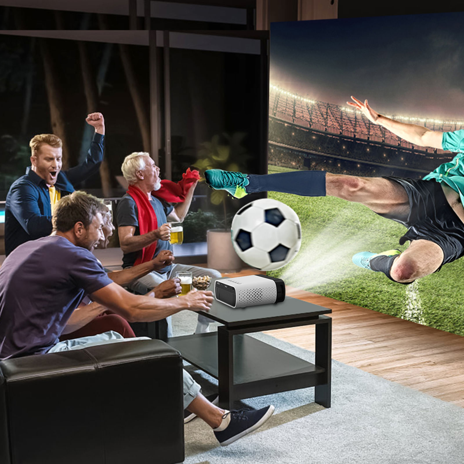 Mini LCD LED Proyector 1080P Tomtop V10312W1-US Blanco - Real Plaza