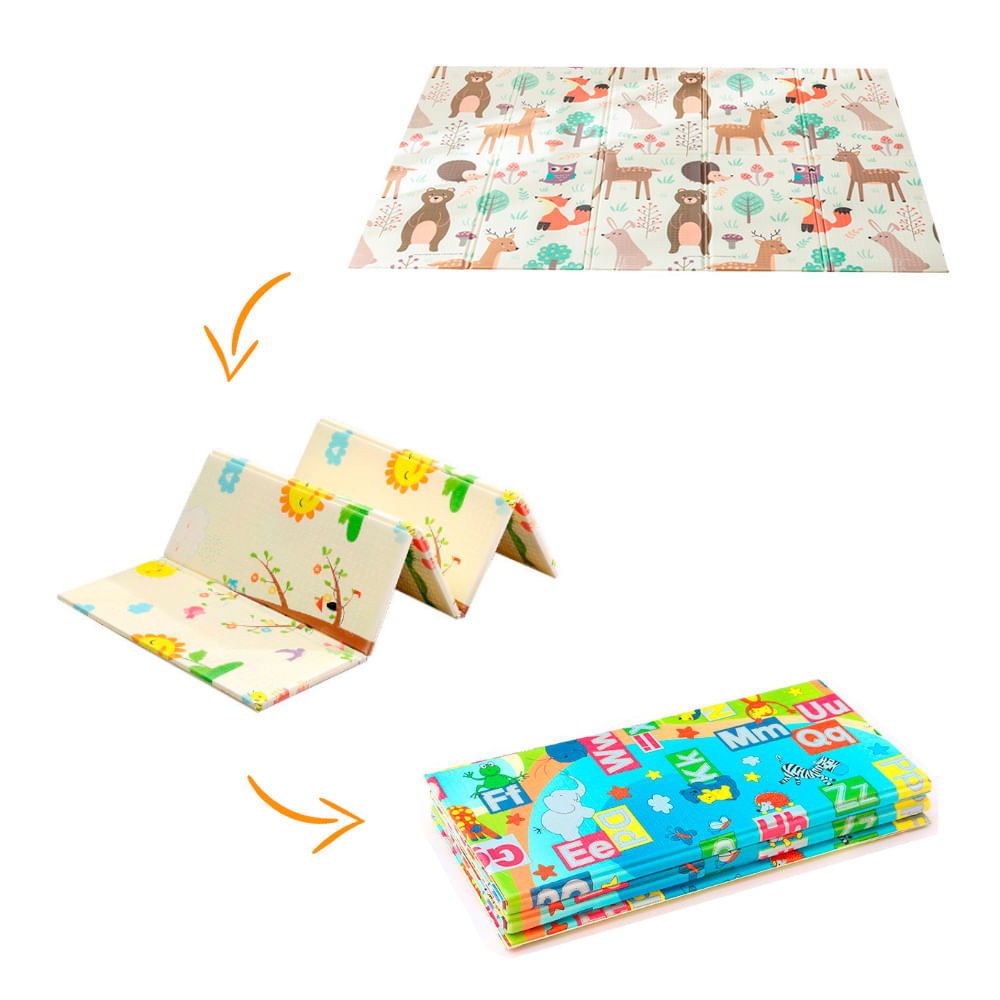 Piso Plegable Reversible para Niños y Bebés 180x200cm Diseño D - Real Plaza