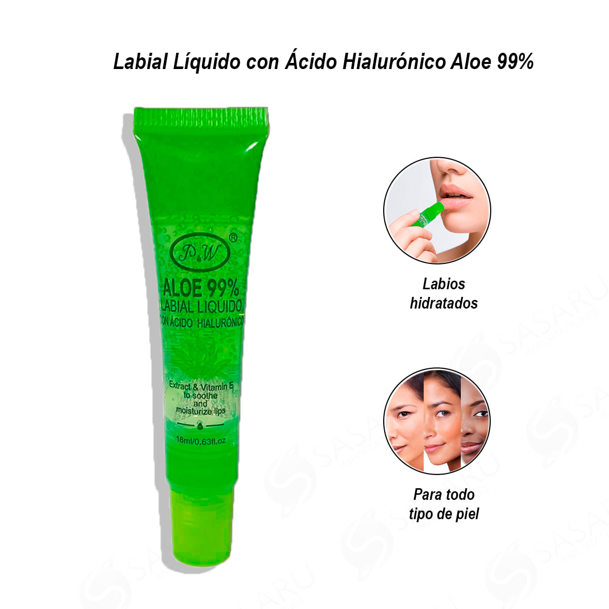 Labial Líquido Hidratante con Ácido Hialurónico y Aloe - Real Plaza