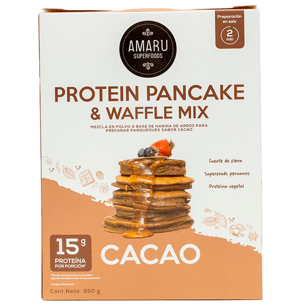 Mezcla en Polvo AMARU Superfoods Protein Pancake de Cacao Caja 350g - Real Plaza