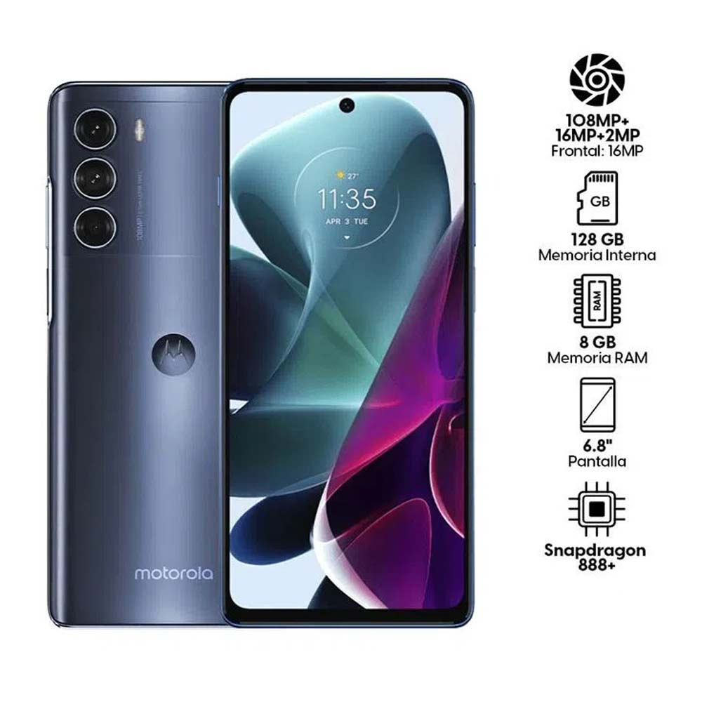 Celular Motorola G200 128GB, 8GB ram, cámara principal 108MP + 16MP + 2MP, frontal 16MP, 6.78 ...